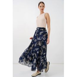 Hohe Taillen-Paisley-Maxikleid