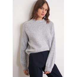 L&auml;ssiger Crewneck-Dickstrickpullover