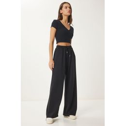 Hosen mit weitem Bein und Kordelzug