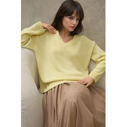 Dicker Strick V-Ausschnitt Pullover