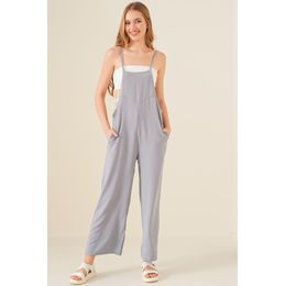 Bequemer weit geschnittener Jumpsuit mit quadratischem Kragen