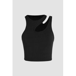 Asymmetrisches Kragen-Crop-Top