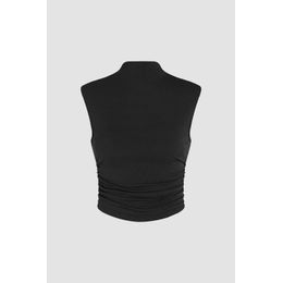 Faltenshirt mit halbem Rollkragen
