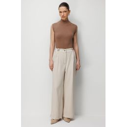 Hochtaillierte weite Hose mit Accessoire-Detail