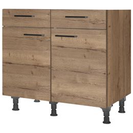Nobilia Schubkastenunterschrank Structura Eiche dunkel
