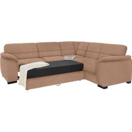 Sit & More Ecksofa SIT & MORE "Montego", braun (schoko), B:255cm H:88cm T:225cm, Luxus-Microfaser (90% Polyester, 10% Polyamid);Struktur (100% Polyester);Luxus-Microfaser ALTARA NUBUCK (100% Polyester), Sofas, Ecksofa, wahlweise mit Bettfunktion und Schubkasten