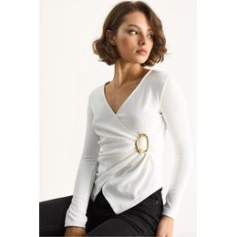 Doppelt kn&ouml;pfbare Bluse mit Zubeh&ouml;rdetail