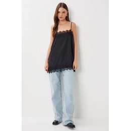 Spitzenverzierte Satinbluse