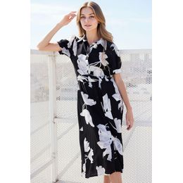 Gemustertes Midi-Hemd Kleid
