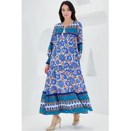 Gemustertes Maxidress mit Bindungsdetail