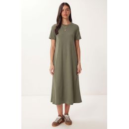 Midi-Kleid mit kurzen &Auml;rmeln und Rundhalsausschnitt