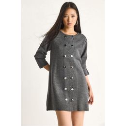 Strick-Minikleid mit Kn&ouml;pfen