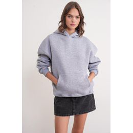 &Uuml;bergro&szlig;er Kapuzenpullover mit Tasche