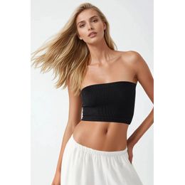 Schlankes, tailloses, geripptes Croptop