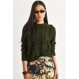 Texturierter Rundhals-Pullover