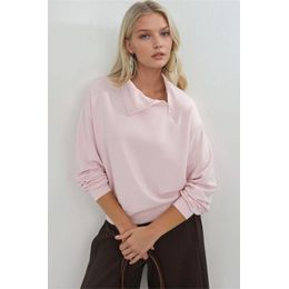 L&auml;ssiger Schnitt Sweatshirt mit Rei&szlig;verschlusskragen