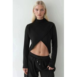 Asymmetrischer Rollkragen Strickpullover