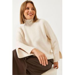 Rollkragen-Relaxed-Fit-Pullover mit Schlitzdetails