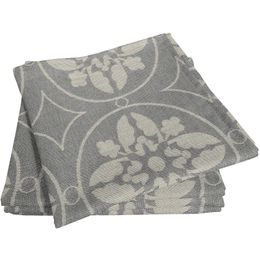 Stoffserviette Adam "Romantic Puligny Light" Gr. 1, grau (dunkelgrau), B:30cm L:30cm, Obermaterial: 100% Baumwolle, Servietten