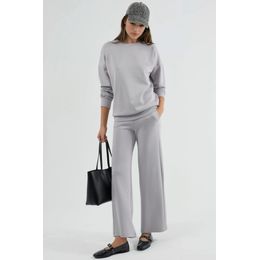 Modal Touch Rundhals-Sweatshirt & Weite Hosen Zweiteiliges Set