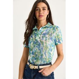 Blumiges Polohemd Bluse