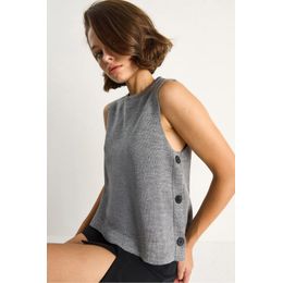 Knopf Detailstrickbluse