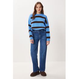 Hochtaillierte Weite Denim Jeans