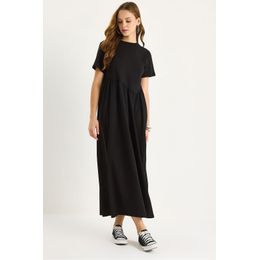 Maxi Rundhalsausschnitt L&auml;ssiges Strickkleid