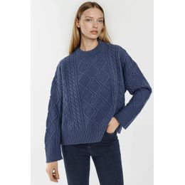 Haarzopf Detaillierter Rundhalsausschnitt Pullover
