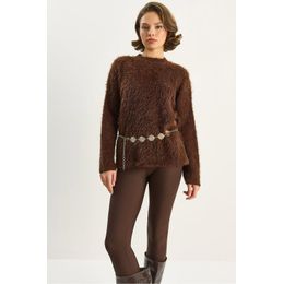 Strukturiertes Strickpullover