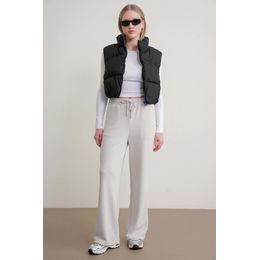 Hochtaillierte Pull-On Gerade-leg-Hosen mit Taschen