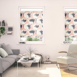 Plissee LICHTBLICK ORIGINAL "Plissee Klemmfix, ohne Bohren, blickdicht, Jumbo Flowers on salmon", rot (rot, wei&szlig;, wei&szlig;), B:60cm H:130cm, Obermaterial: 100% Polyester, Plissees