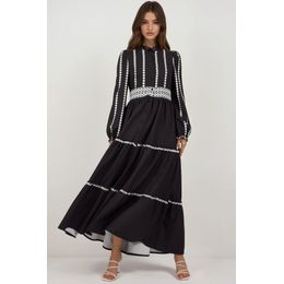 Bl&uuml;hendes Tippet Maxi-Kleid