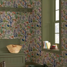 Vliestapete Joules "Enchanted Woodland Antique", beige, B:0,52m L:10m, Vlies, Tapeten, Design Tapeten