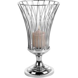 Windlicht Fink "ALLEGRA", silber (silberfarben), H:43cm &Oslash;:25cm, Edelstahl, Glas, Kerzenhalter, Windlicht, Kerzenhalter aus Edelstahl und Glas