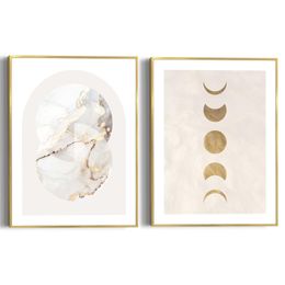 Poster Reinders "Marble Gold", gold (farbe bild(er): gold), B:30cm H:40cm T:1,6cm, Bilder, Poster, Schlafzimmer - Gold - Fantasie - Vollmond - Gold - MDF - Spiritualit&auml;t