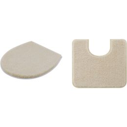 Badematte Kleine Wolke "RELAX", sandbeige, H:30mm, Polyacryl, Badematten, Badematte, Badteppich, meliert, rechteckig, rund & als Set erh&auml;ltlich