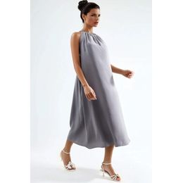 Halter-Nack Midi-Kleid