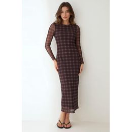 Karo Bodycon Midi-Kleid