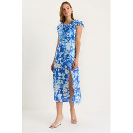 Midi-Kleid mit R&uuml;schendetails