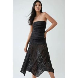 Tr&auml;gerloses Spitzen-Midi-Kleid