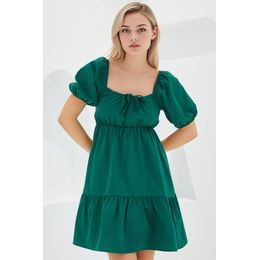 A-Form Mini Kleid mit quadratischem Ausschnitt und Schleife
