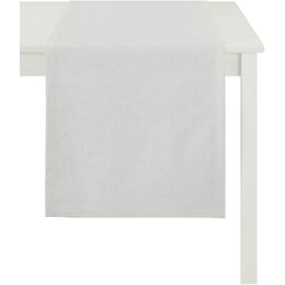 Tischl&auml;ufer Apelt "ALASKA, LOFT STYLE, Rips Uni", grau (hellgrau), B:48cm L:150cm, Baumwolle, Polyester, Tischdecken