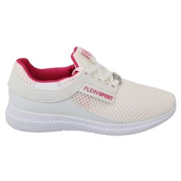 Philipp Plein Wei&szlig;e Rosa Polyester Becky Sneakers Schuhe