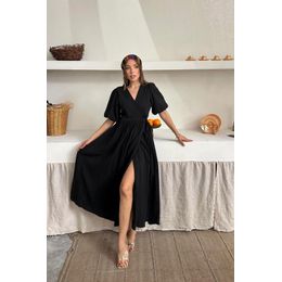 Doppelt gekn&ouml;pftes Midi-Kleid mit Schleife