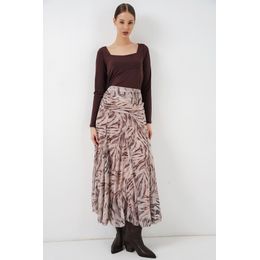 Hohe Taillen-Paisley-Maxikleid