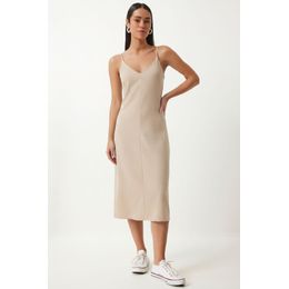 V-Ausschnitt &auml;rmelloses Midi-Nachtkleid