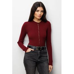 Rippstrick-Knopf-Cardigan