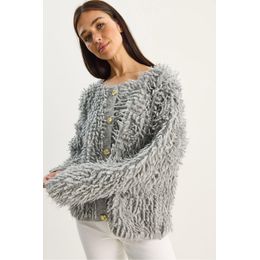 Strukturierter Knopf-Cardigan