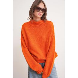 Lockerer Fit Rundhals Dicken Strickpullover